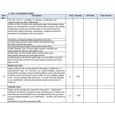 Bill Of Quantities BOQ Format For Residential Building Excel File BOQ Shopee Malaysia