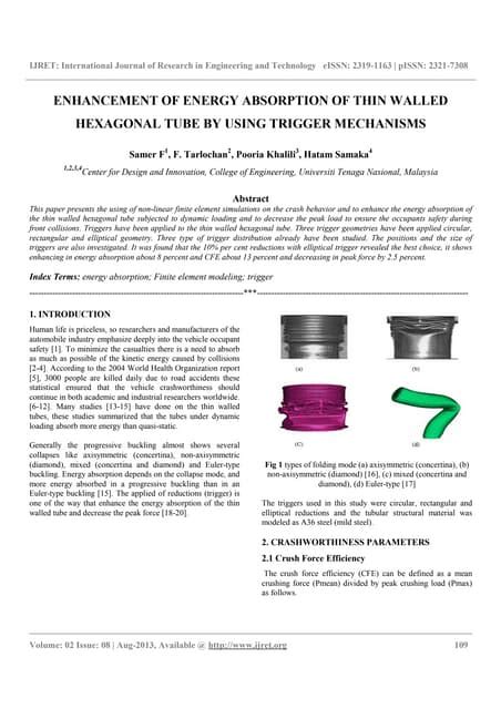 Enhancement Of Energy Absorption Of Thin Walled Pdf