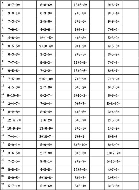 小学一年级20以内加减法混合运算3000题 每页00题 已排版 Word文档免费下载 亿佰文档网