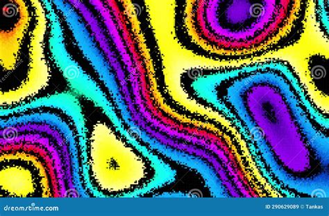 Pixelated Psychedelic Background Moire Overlapping Effect Vector