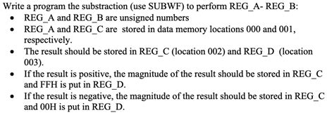 Solved Write A Program The Substraction Use Subwf To