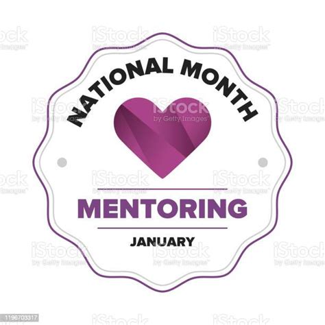 1월 전국 멘토링의 달 미국에서 매년 축하합니다 개인 멘토 코치 또는 교사 무료 지식 교육 개념입니다 학생의 학습 훈련 지원 벡터 포스터 1월에 대한 스톡 벡터 아트 및