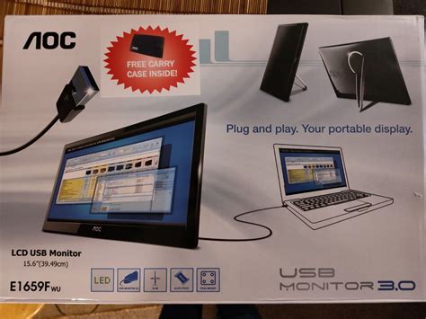 Used AOC E FWU Inch Widescreen LED Monitor Portable Monitor