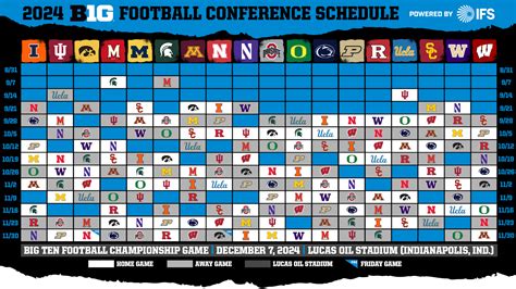 Big Ten Conference Releases 2024 Football Schedule