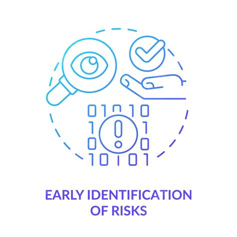 Icon Concept In Blue Gradient For Early Detection Of Risks Vector Outline Symbol Analysis Png