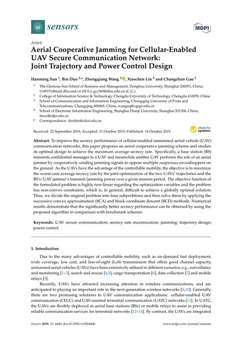 Pdf Aerial Cooperative Jamming For Cellular Enabled Uav Secure Communication Network Joint