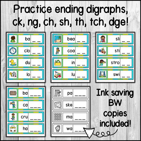 Beginning And Ending Digraph Activity Cards Write And Wipe Phonics Center Made By Teachers