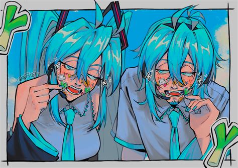 Hatsune Miku And Hatsune Mikuo Vocaloid Drawn By Sainttufa Danbooru