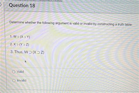 Determine Whether The Following Argument Is Valid Or