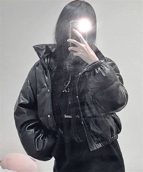 2color 무광 레더 밴딩 지퍼 하이넥 크롭 숏패딩 점퍼 에이블리