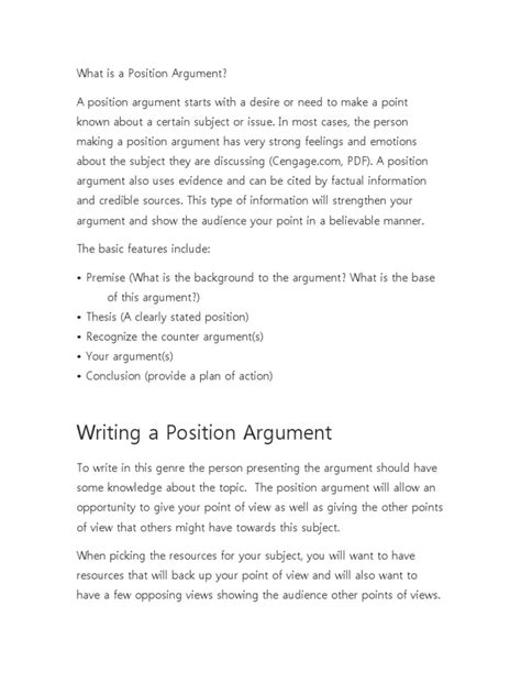 What Is A Position Argument Pdf Argument Opinion