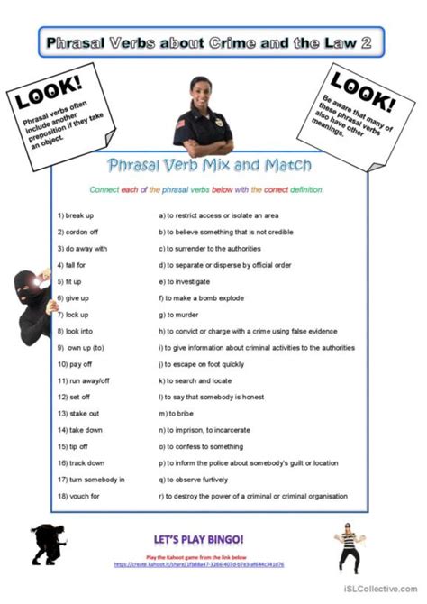 321 Crime English Esl Worksheets Pdf And Doc