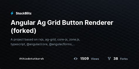 Angular Ag Grid Button Renderer Forked Stackblitz