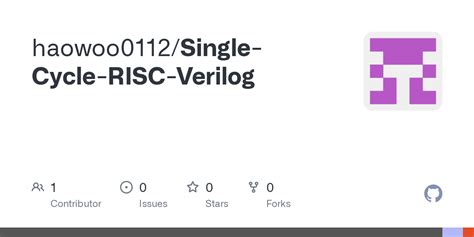 Github Haowoo Single Cycle Risc Verilog