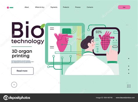 Bio Technology Organ Printing Modern Flat Vector Concept Illustration