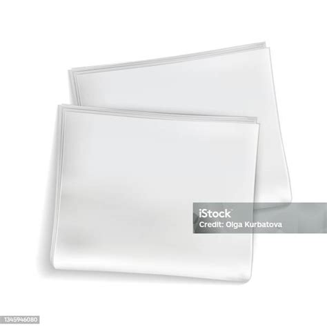 모형 신문 뉴 스프린트 시트 빈 접힌 빈 깨끗한 페이지 전면 보기타블로이드 잡지 매일 보도 용지 저널 템플릿 벡터 격리 된 사실적 그림 신문에 대한 스톡 벡터 아트 및 기타