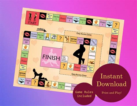 Adult Couple Foreplay Sex Board Game Printable 18 Spicy Bedroom Game