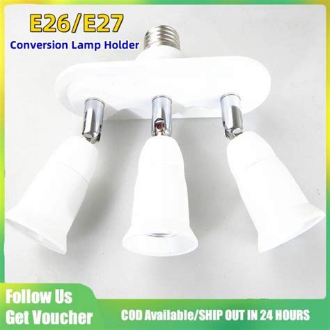 COD 3 In 1 E27 E26 Light Bulb Socket Splitter Adapter LED Lamp Holder Adjustable Light Bulb