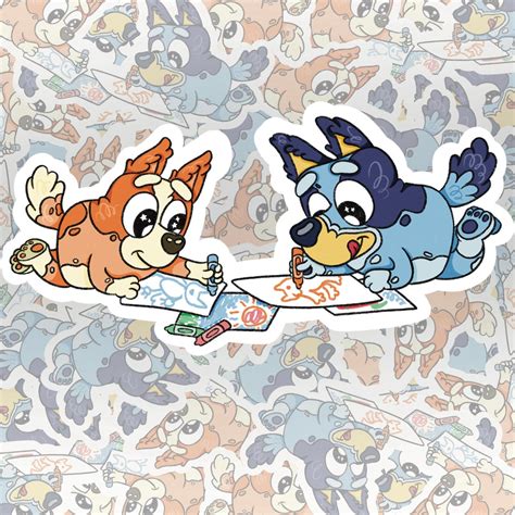 Bingo And Bluey A Vinyl Sticker Etsy