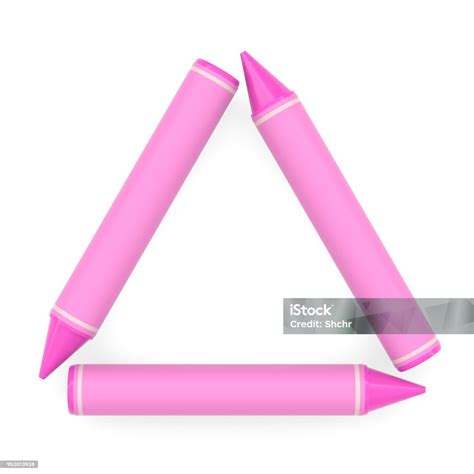분홍색 왁 스 크레용 글꼴 설정 기호삼각형 또는 델타 모양 백색 배경에 3d 렌더링 0명에 대한 스톡 사진 및 기타 이미지 0명 3차원 형태 공예 Istock