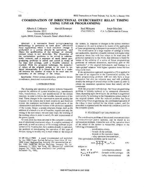 Pdf Coordination Of Directional Overcurrent Relay Timing Using Linear Programming Dokumentips