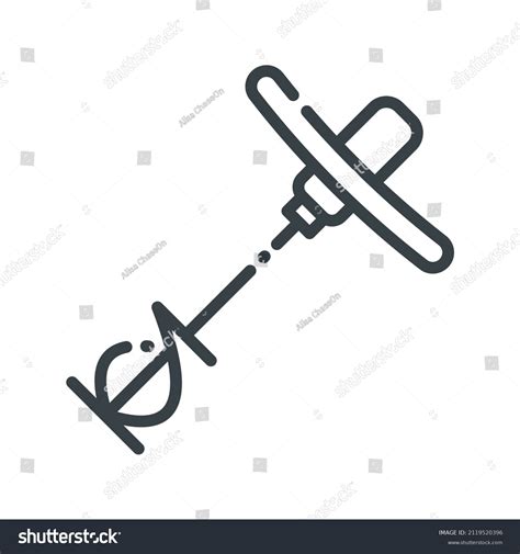 Concrete Mixer Line Icon Side View Stock Vector Royalty Free