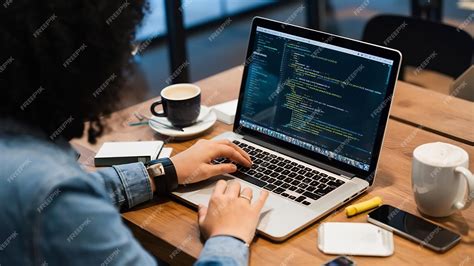 Premium Photo Python Programming Code Language Learning Concept With Person And Laptop