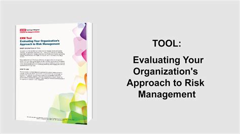 Erm Tool Evaluating Your Organizations Approach To Risk Management
