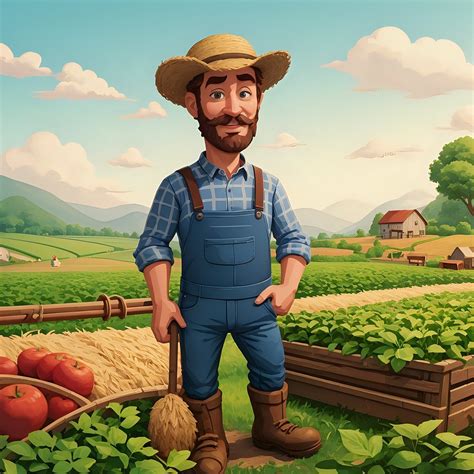 Dibujos Animados De Niña Agricultor