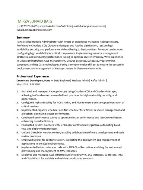 Z 99 Mirza Junaid Hadoop Pdf Apache Hadoop Computer Cluster