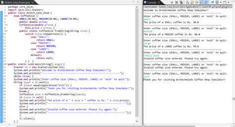 how to use a switch case in java