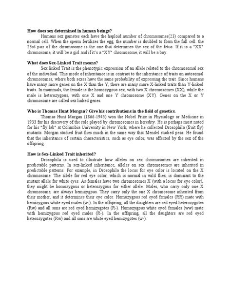 How Does Sex Determined In Human Beings Pdf Zygosity Allele
