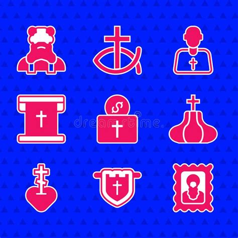 Red Heart Cross Church Image Stock Illustrations 536 Red Heart Cross