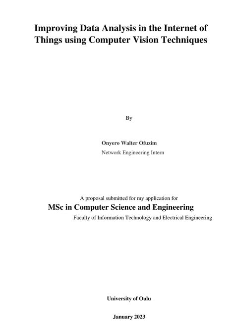 Pdf Improving Data Analysis In The Internet Of Things Using Computer Vision Techniques
