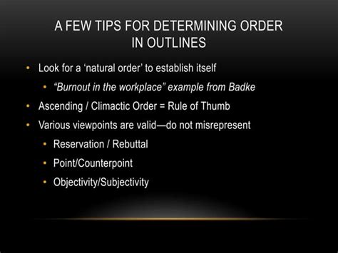 Outlining Presentation Ppt