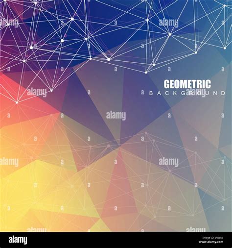 Geometric Abstract Background With Connected Line And Dots Structure