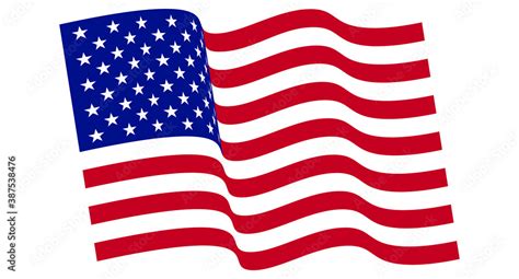 Wavy American Flag Background