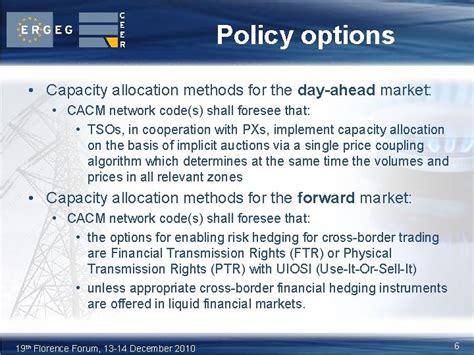 Draft Framework Guidelines On Capacity Allocation And Congestion