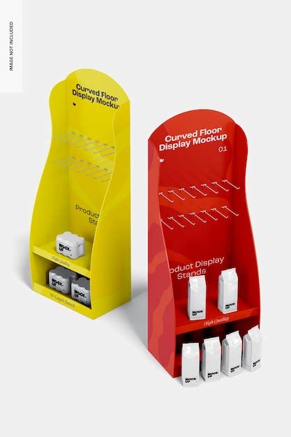 곡선 바닥은 모형 왼쪽 및 오른쪽 보기를 표시합니다 프리미엄 Psd 파일