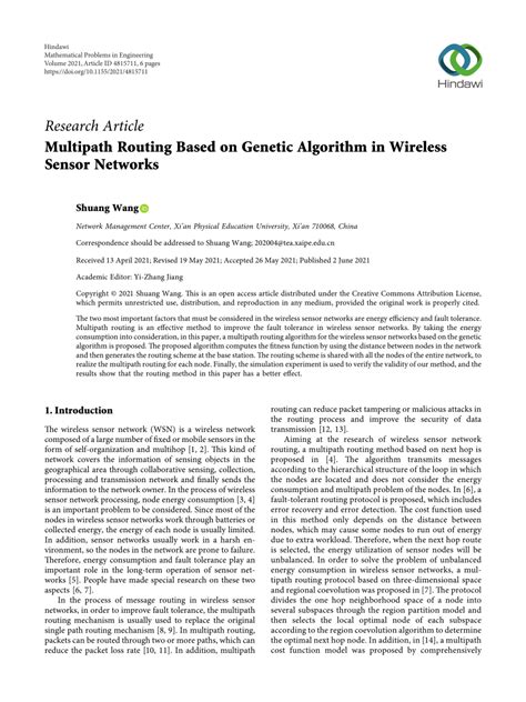 pdf multipath routing based on genetic algorithm in wireless sensor networks