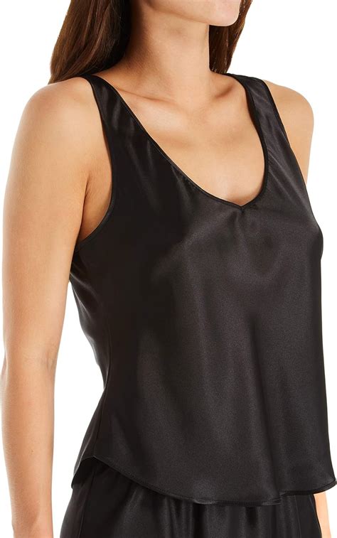 Shadowline Womens Satin Essentials Wide Strap Camisole Black At