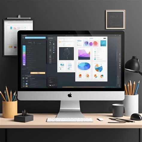 Graphic Design Software Mockup Realistic Desktop Interface With Tools Graphic Design Software Mockup Realistic Desktop Interface With Tools