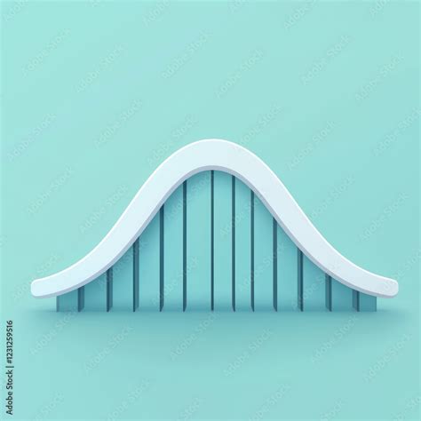 Minimalist 3d Representation Of A Normal Distribution Curve With