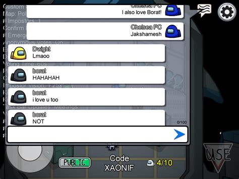 I Had Someone Named Borat In My Among Us Lobby Scrolller