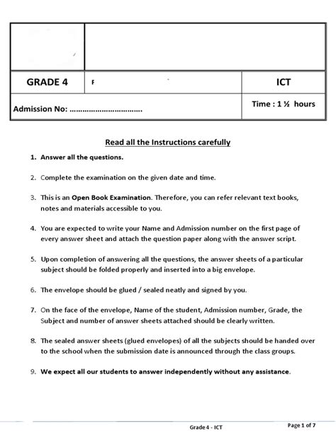Grade 4 Ict Pdf