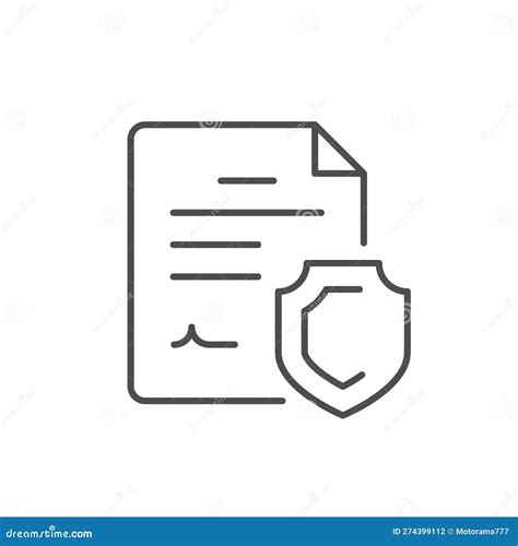 Document Protection Line Outline Icon Stock Vector Illustration Of Outline Business 274399112