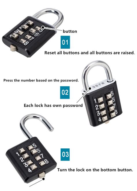Kiprun 8 Digits Password Code Combination Padlock Zinc Alloy Suitcase