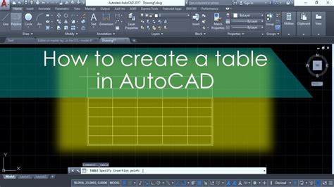 How To Create A Table In Autocad Youtube