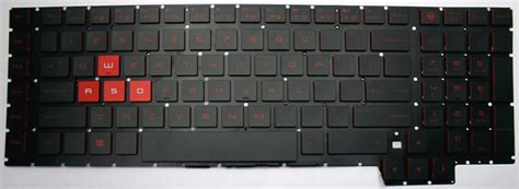 HP OMEN AN NK Red Backlit Laptop Keyboard Key