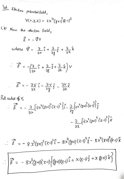 Answered An Electric Potential Field V X Y Z Is Given By V 2x4